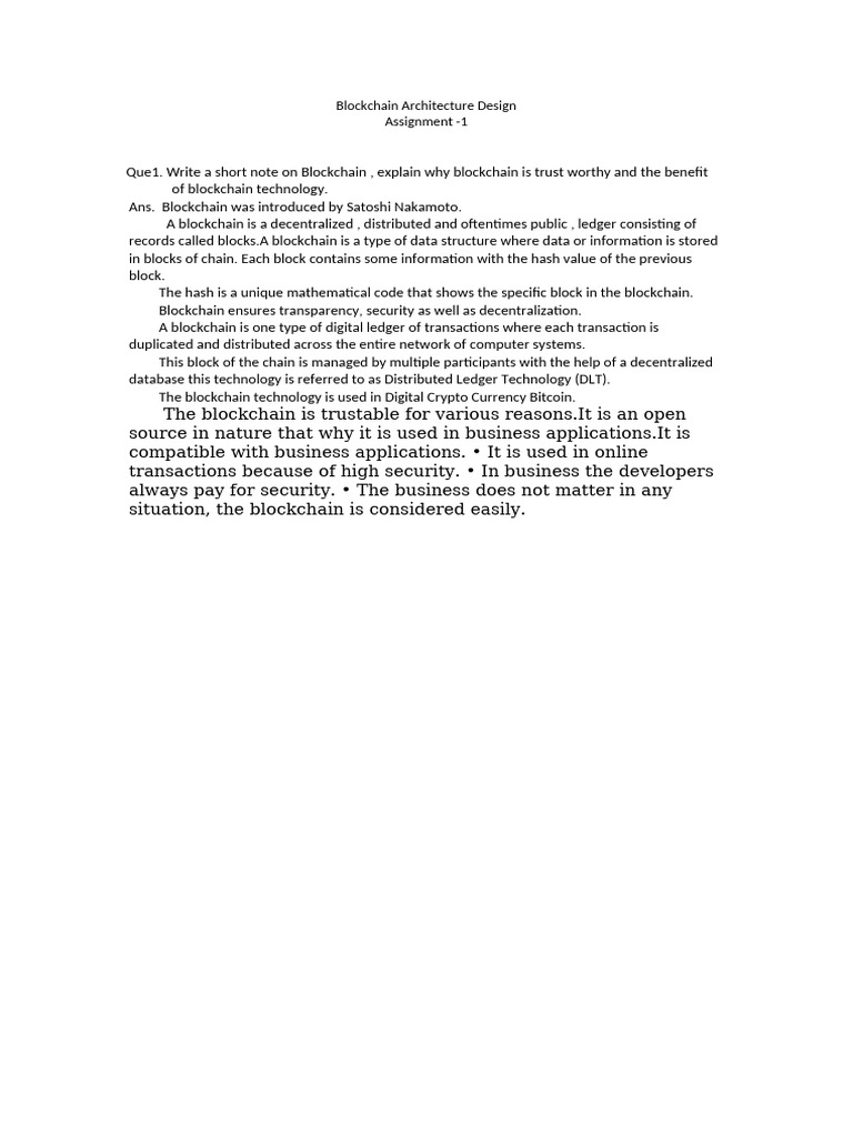 Blockchain Architecture Design Pdf