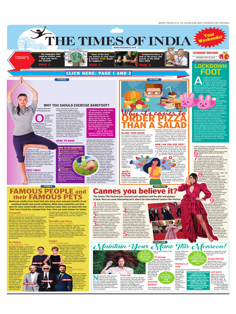 Times NIE Web Ed July 10 2021 Page 1 4 HYD | PDF | Shoe | Foot