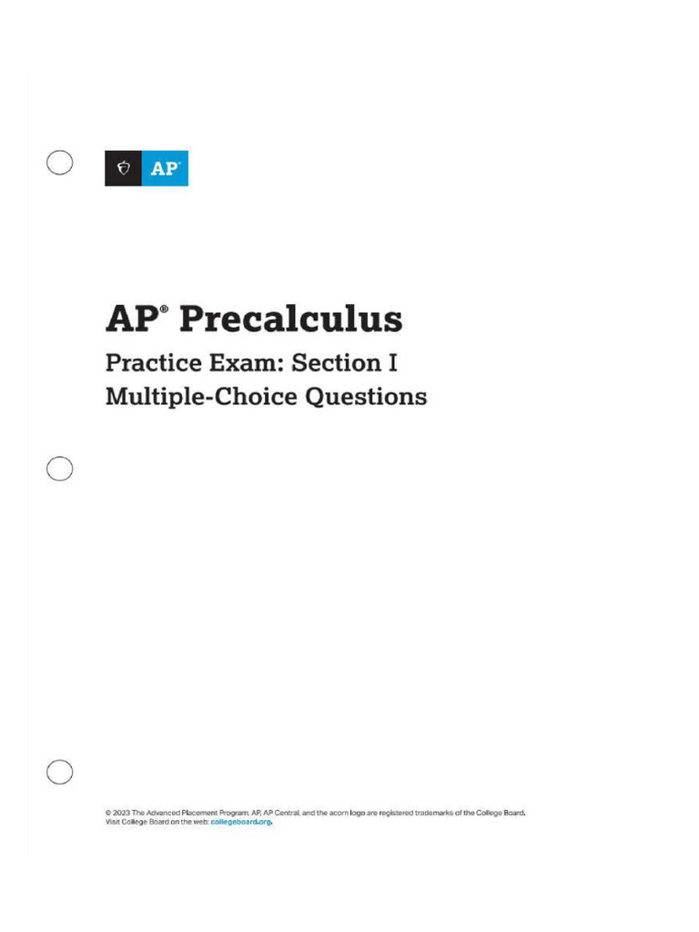 Multiple Choice NO CALC Practice Questions | PDF