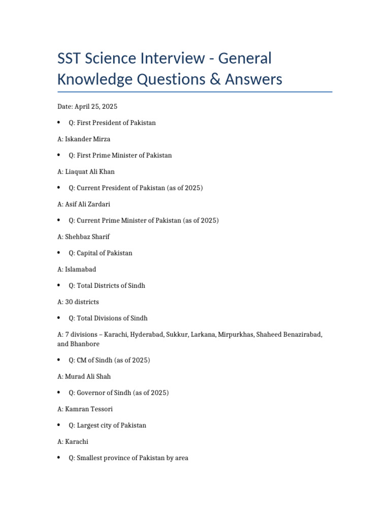 SST Science GK Questions Answers | PDF