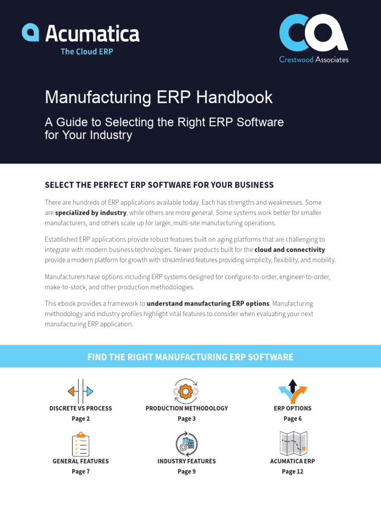 Manufacturing ERP Handbook CA | PDF | Enterprise Resource Planning ...