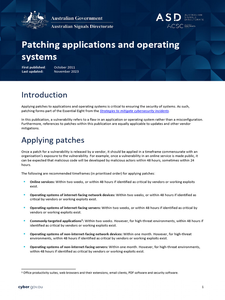 Patching applications and operating systems (November 2023) | PDF | Cloud Computing | Exploit ...