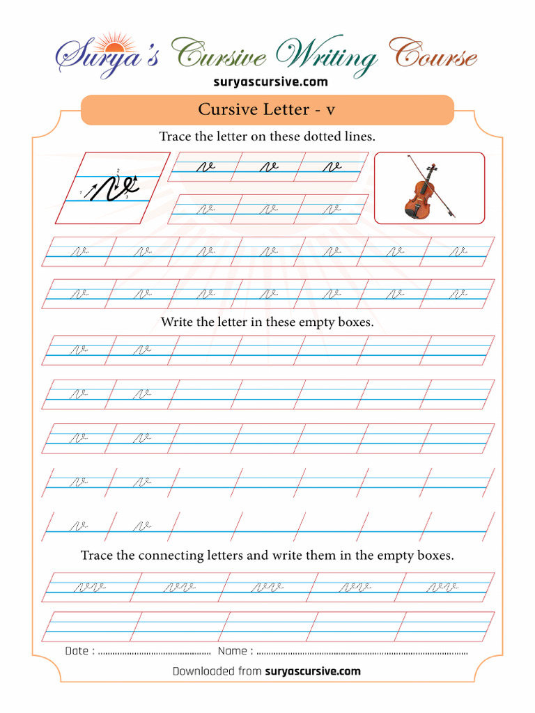 Cursive Small Letter V | PDF