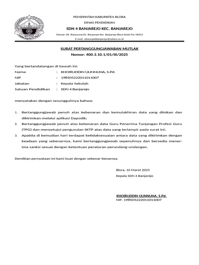 sptjm tw 1 2025 kosongan | PDF
