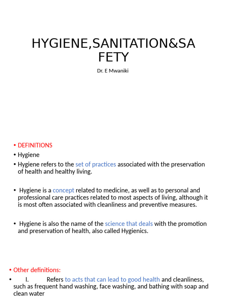 Hygiene Sanitation and Safety 2024 | PDF | Hygiene | Drinking Water