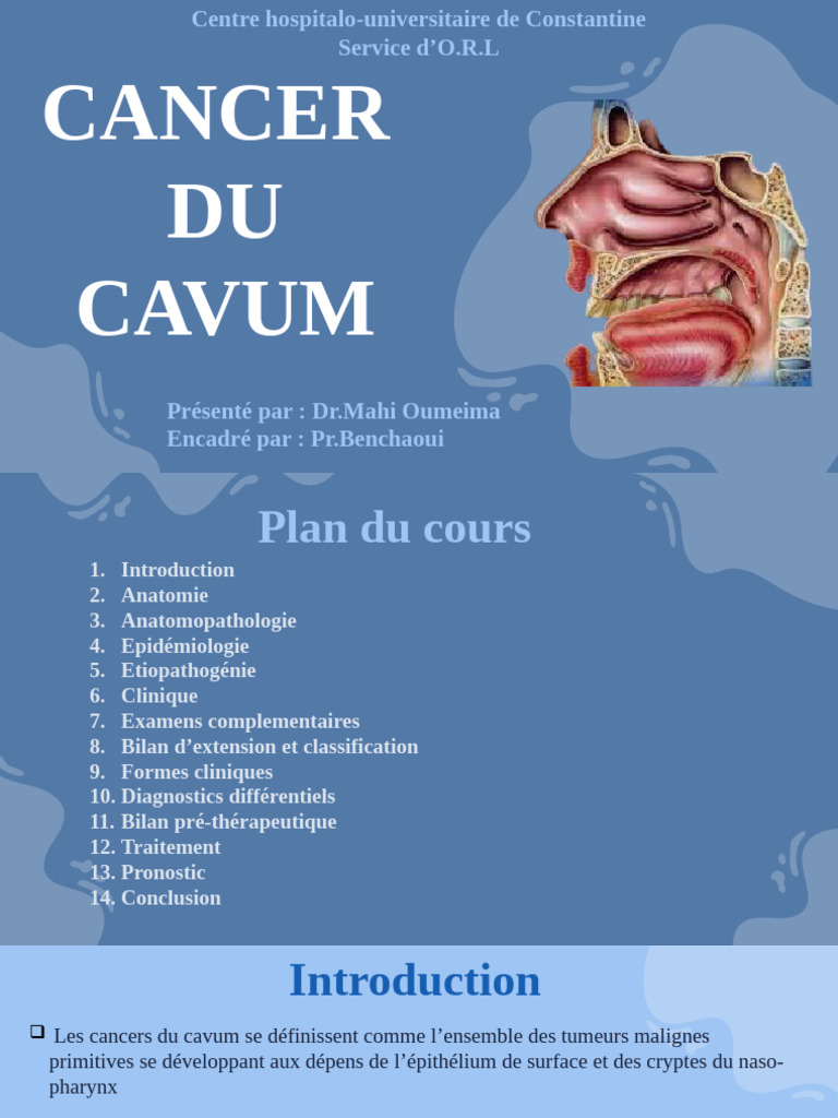Cancer du Cavum : Symptômes et Pronostic | PDF | Cancer | Cou