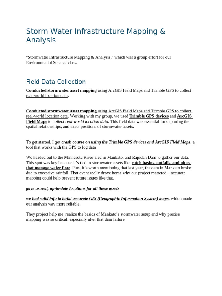 Stormwater Asset Mapping Project | PDF | Geographic Information System ...