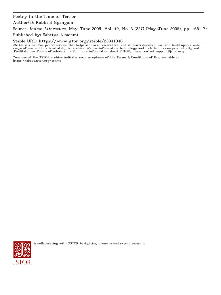 Ngangom PoetryTimeTerror 2005 | PDF