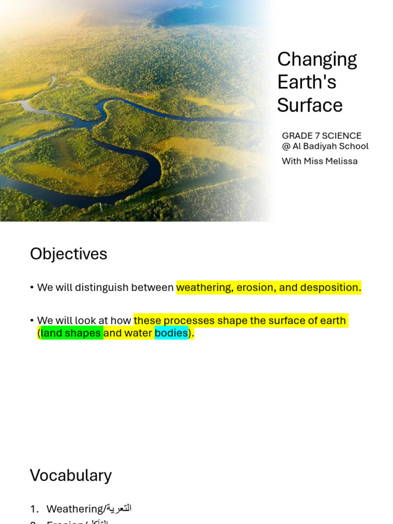 Lesson 4 - GR7 - Changing Earth's Surface | PDF