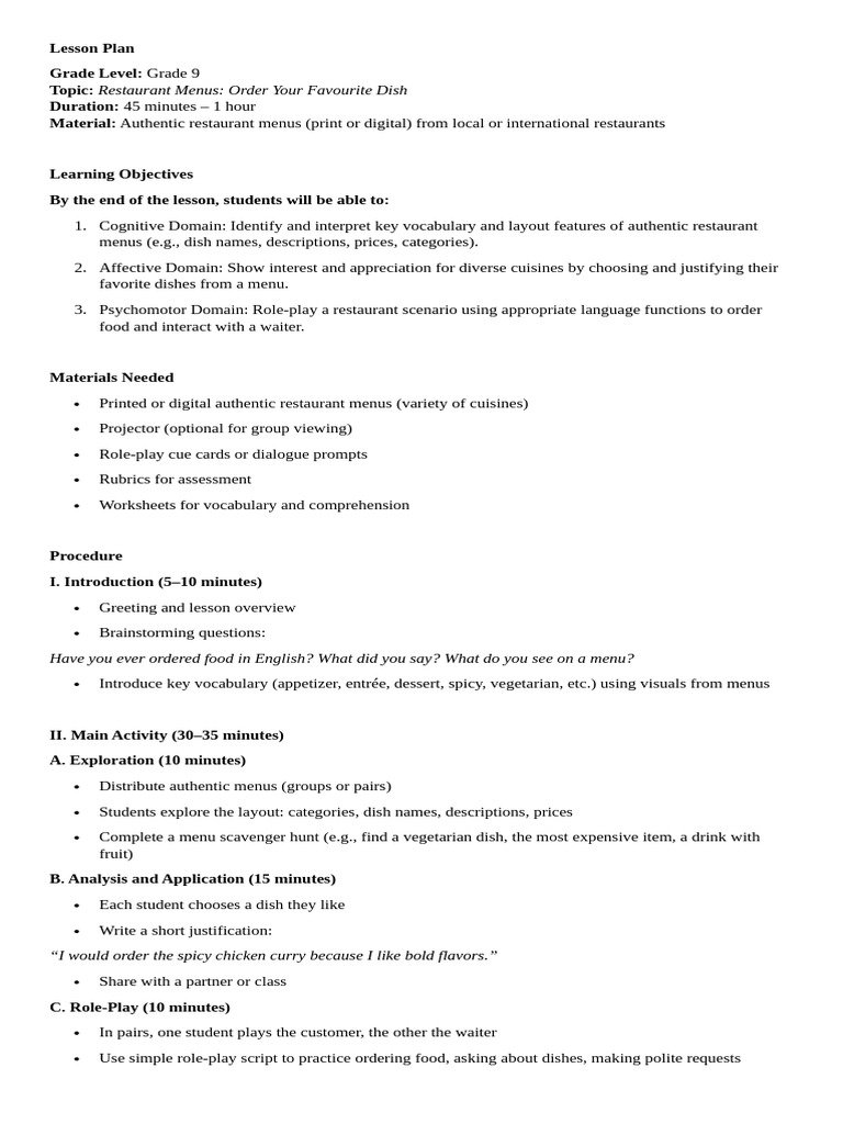 Guamos - Hans - Matthew N. Lesson Plan Making Authentic Materials ...
