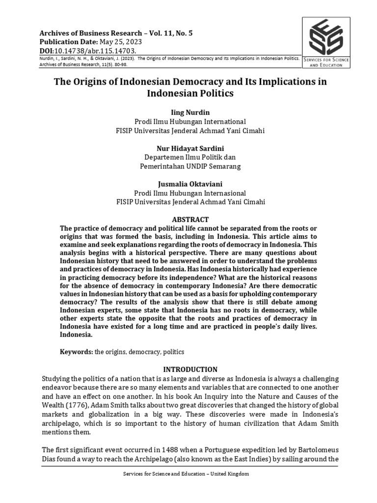 Origins of Indonesian Democracy Explained | PDF | Indonesia | Democracy