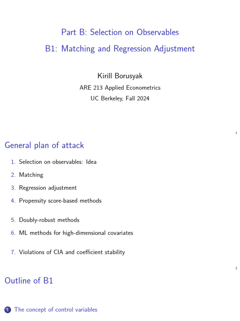 B1_regression_adjustment | PDF | Regression Analysis | Bootstrapping (Statistics)