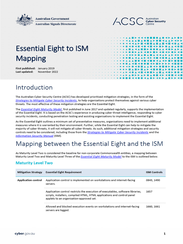PROTECT - Essential Eight To ISM Mapping (November 2022) | PDF ...