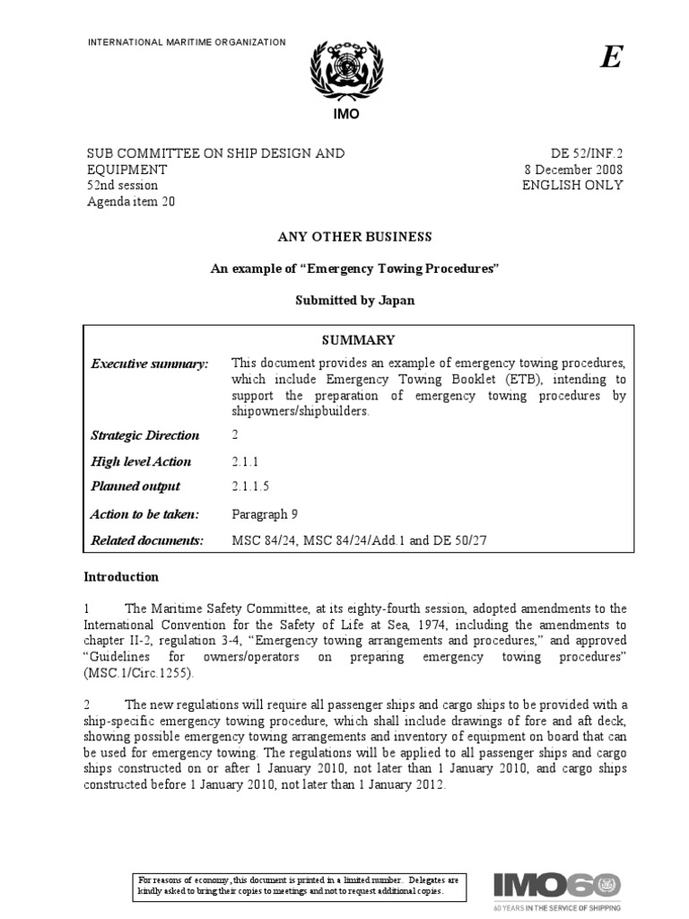 An Example of Emergency Towing Procedures | PDF | Ships | Anchor