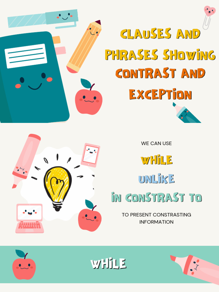 Clauses and Phrases Showing Contrast and Exception | PDF