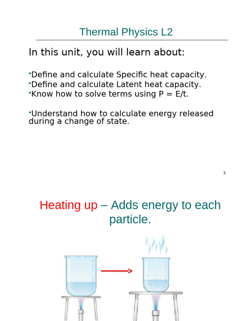Thermal Physics L2 - Specific and Latent Heat | PDF | Latent Heat ...