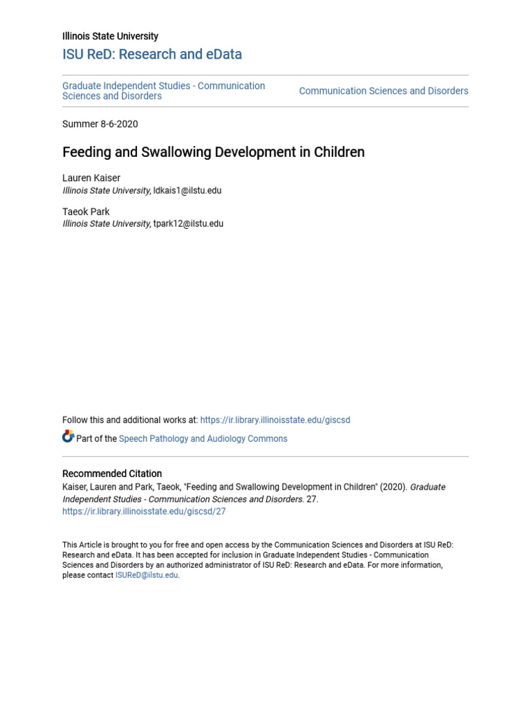 Child Feeding and Swallowing Development | PDF | Larynx