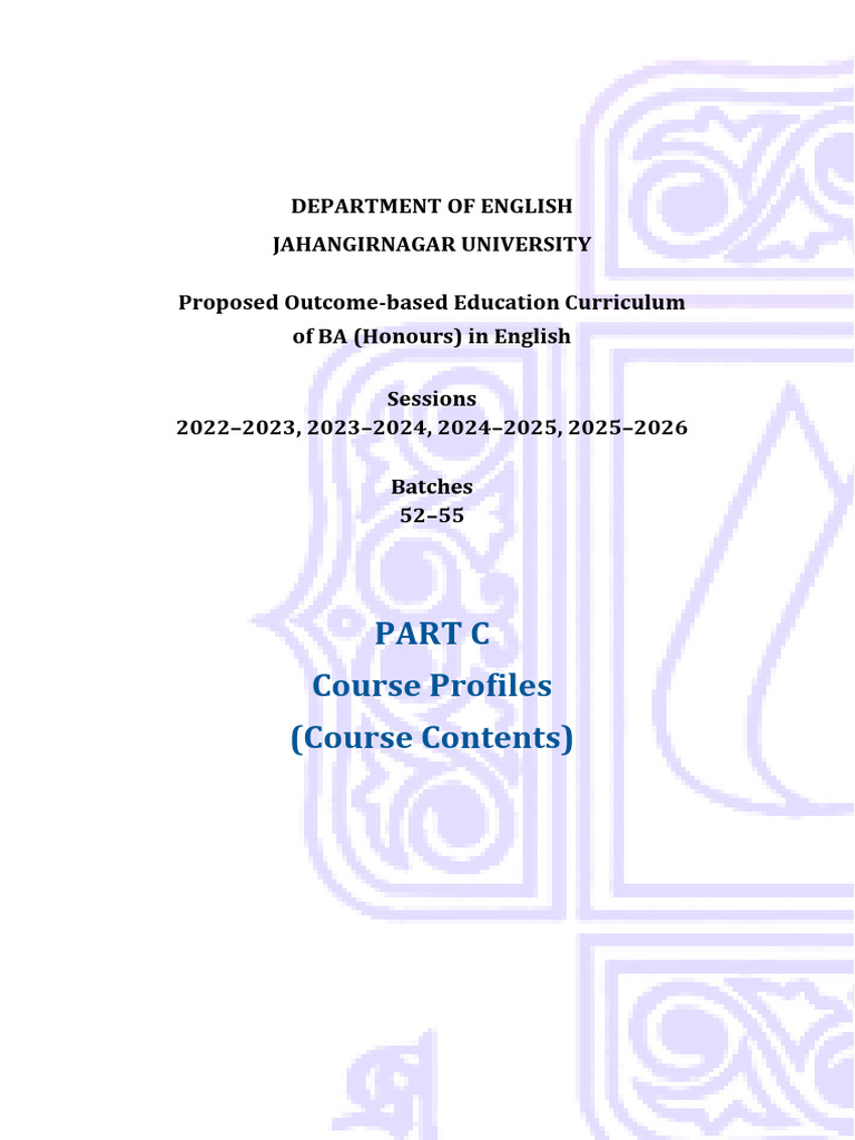 OBE Curriculum Part C (3rd Semester Final) | PDF | Literary Criticism ...