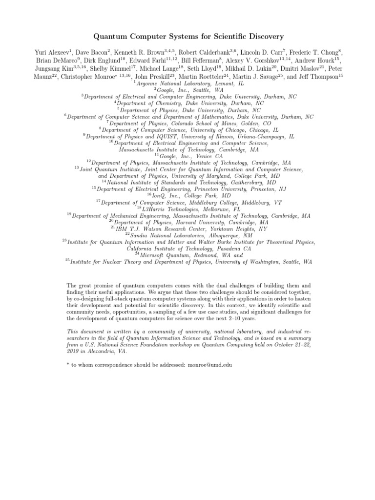 1912.07577 | PDF | Quantum Computing | Computer Science