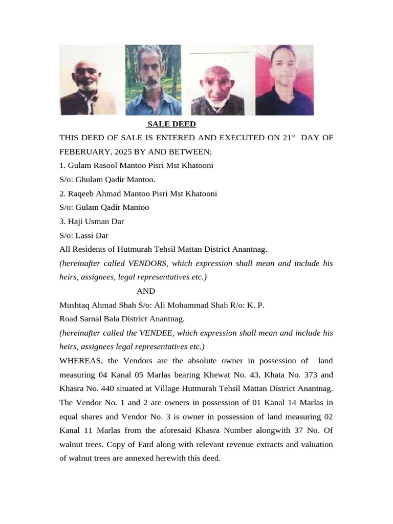 Aqib Sale Deed Usman | PDF | Natural Resources Law | Law And Economics