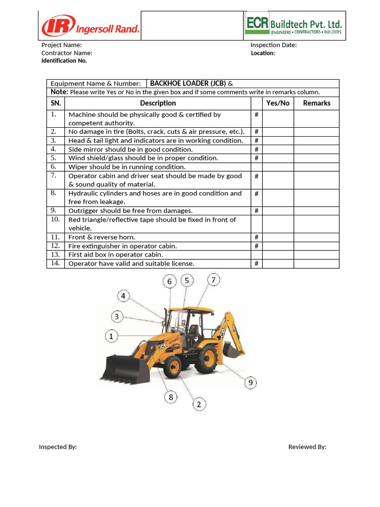 HSE Inspection Checklist ECR IR Projects | PDF | Electrical Connector ...