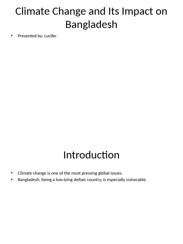 Climate Change Bangladesh Presentation | PDF