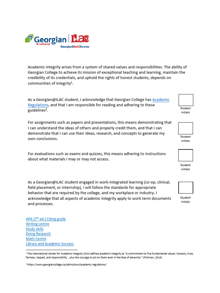 Academic Integrity Pledge GCILAC OFAD | PDF | Integrity | Academic ...