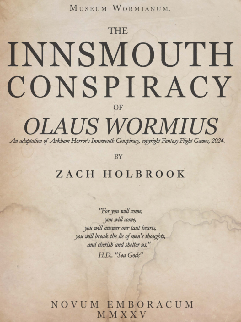 Innsmouth Conspiracy of Olaus Wormius v1 | PDF