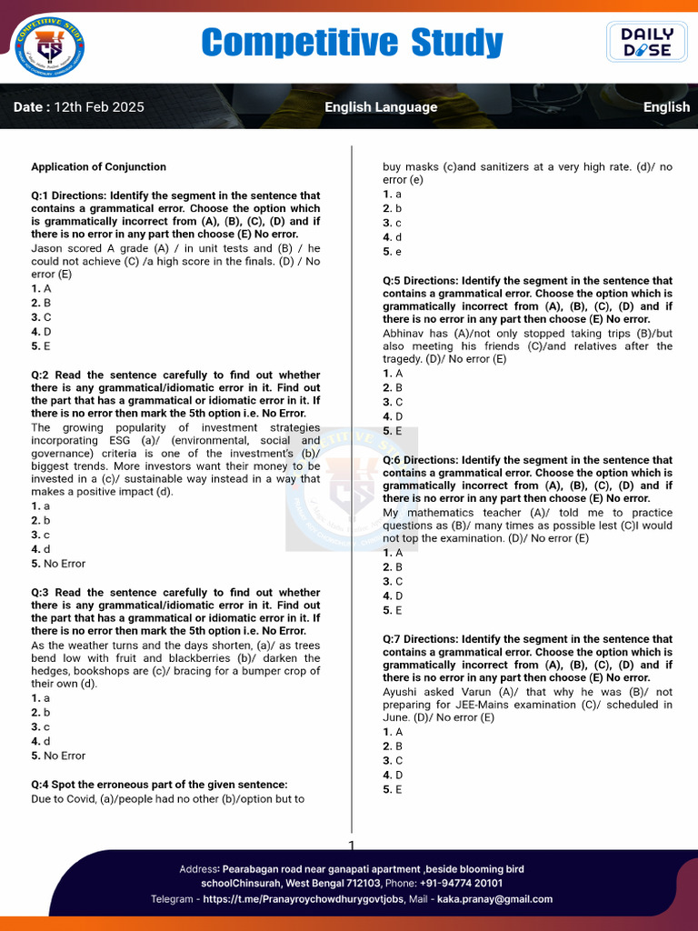English Language - English - 12th Feb 2025 | PDF