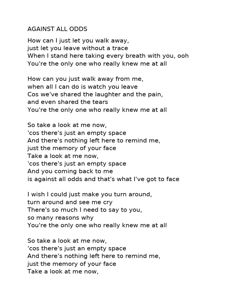 Against All Odds | PDF