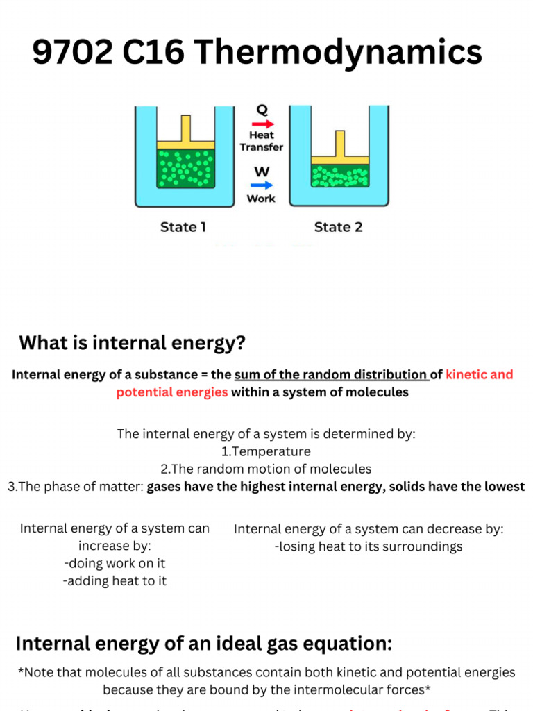 9702 C16 Thermodynamics PDF | PDF