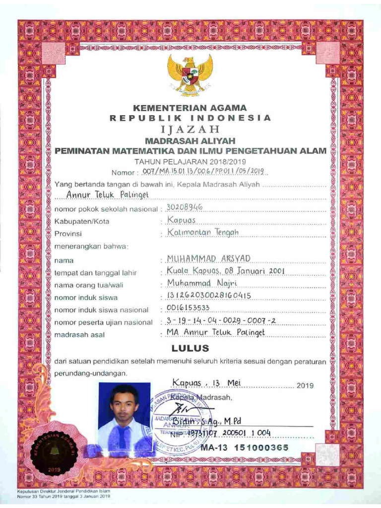 Ijazah MA Arsyad | PDF