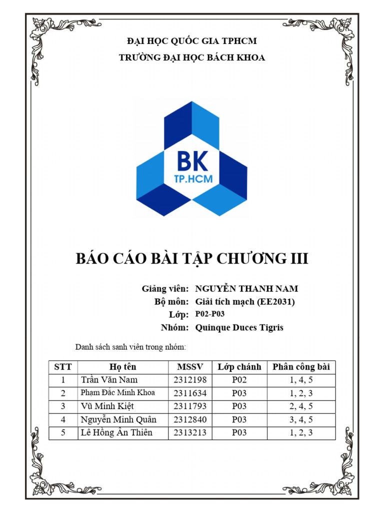 HW05-Quinque Duces Tigris | PDF