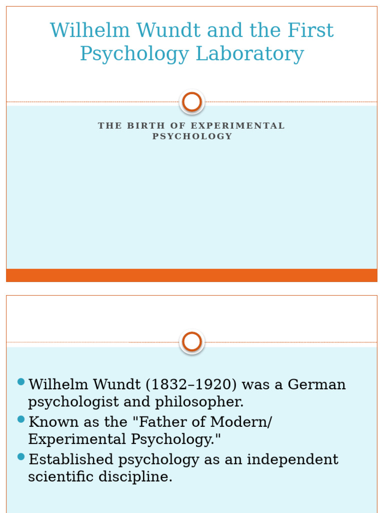 Wilhelm Wundt and The First Psychology Laboratory | PDF