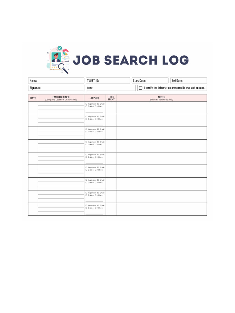 Job Search Log Template 337522.Png | PDF
