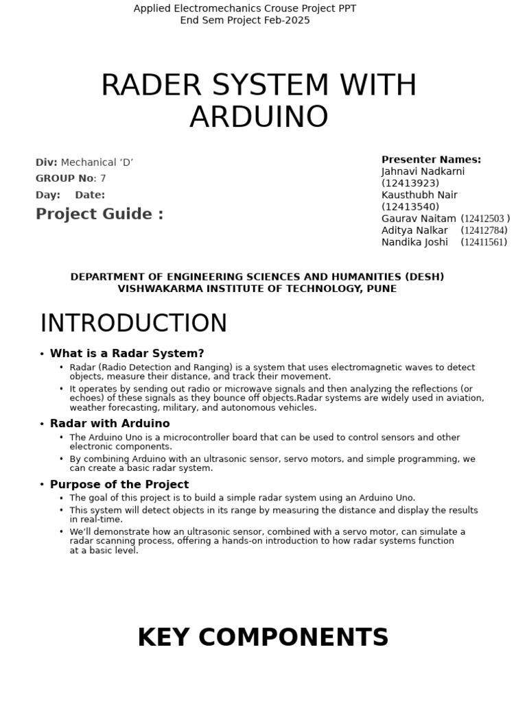 Rader System With Arduino | PDF | Radar | Arduino