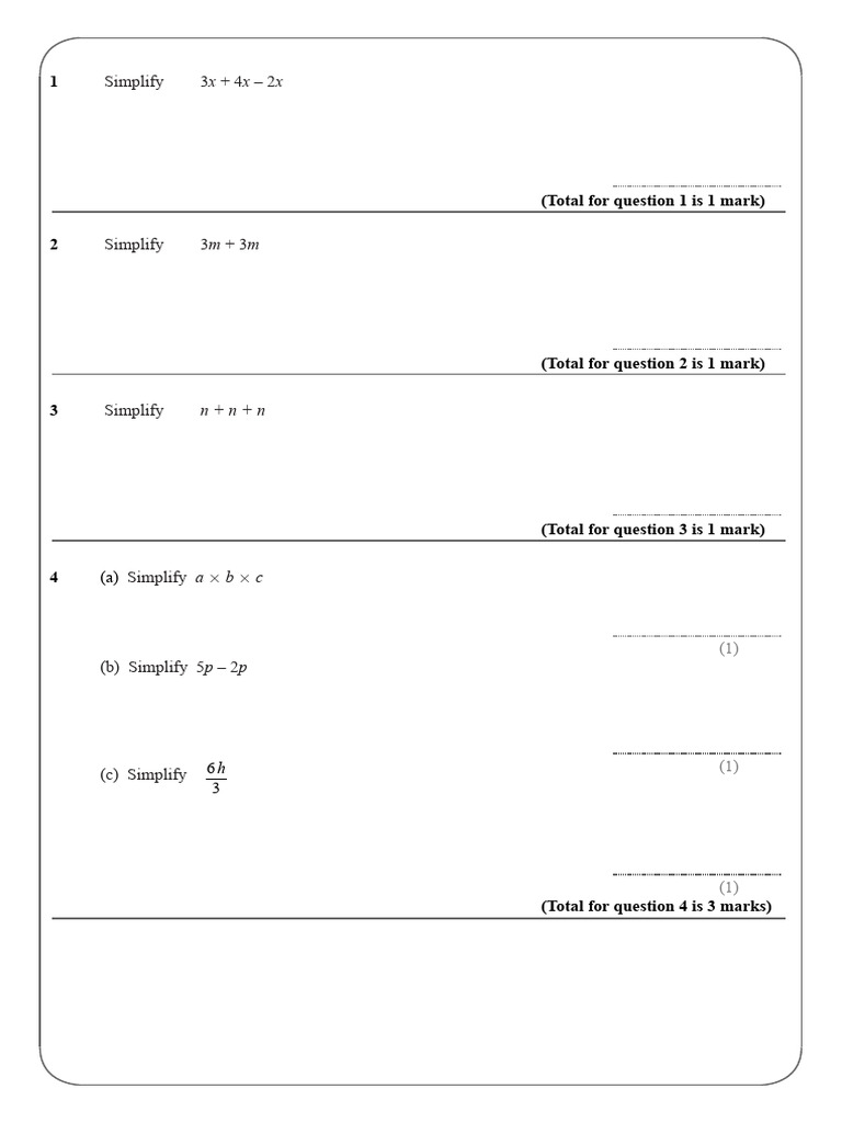 Simplifying Algebraic Expressions Guide | PDF