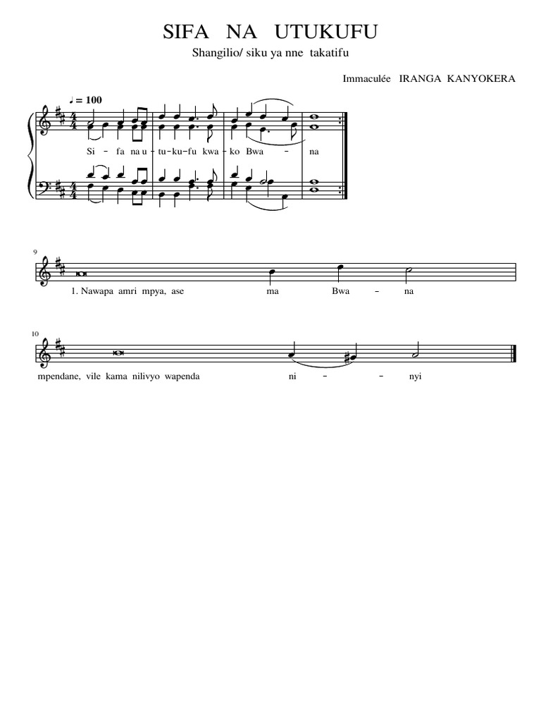 Sifa Na Utukufu 021626 | PDF