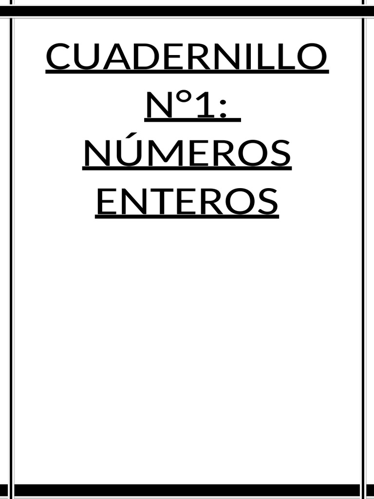Cuadernillo 1 Numeros Enteros | PDF | Entero