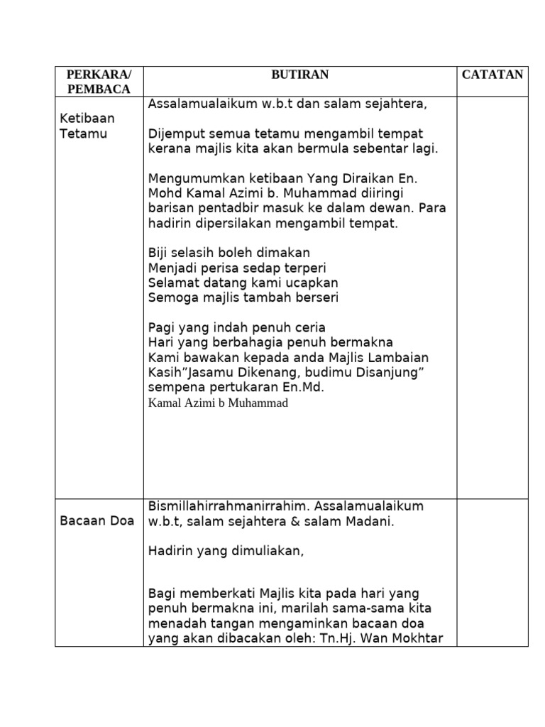 Teks-Pengacara-Majlis-Perpisahan-Guru-Besar SKBG | PDF
