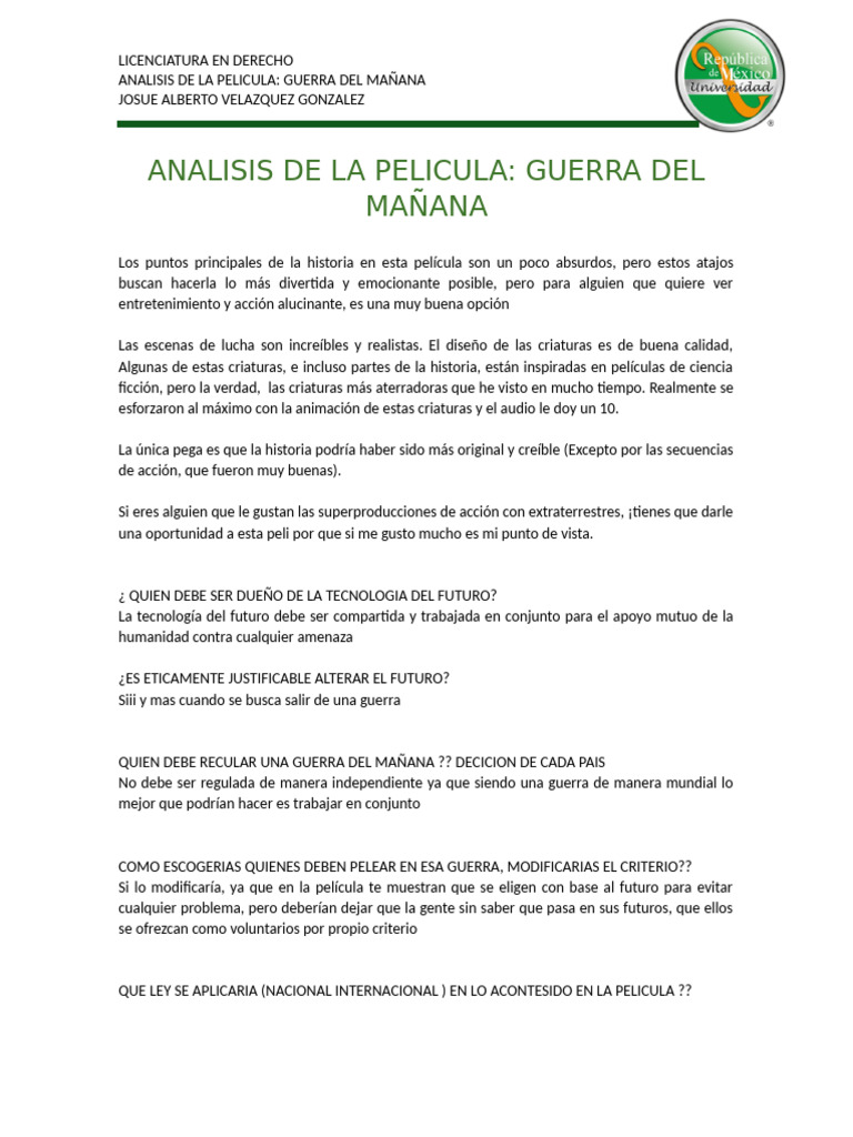 Analisis de Pelicula | PDF
