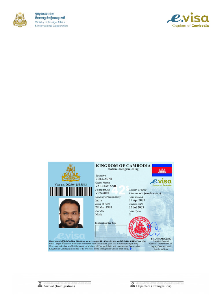 eVisa certificate | PDF