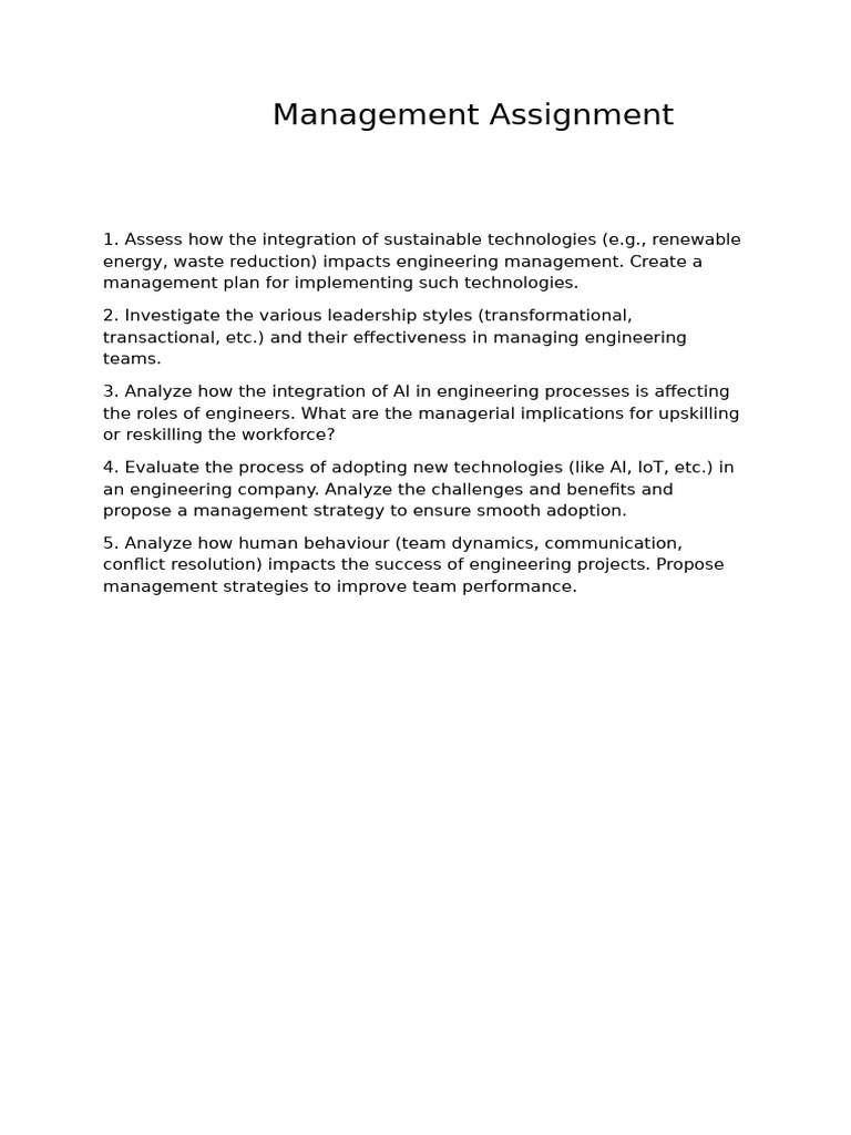 Management Assignment | PDF