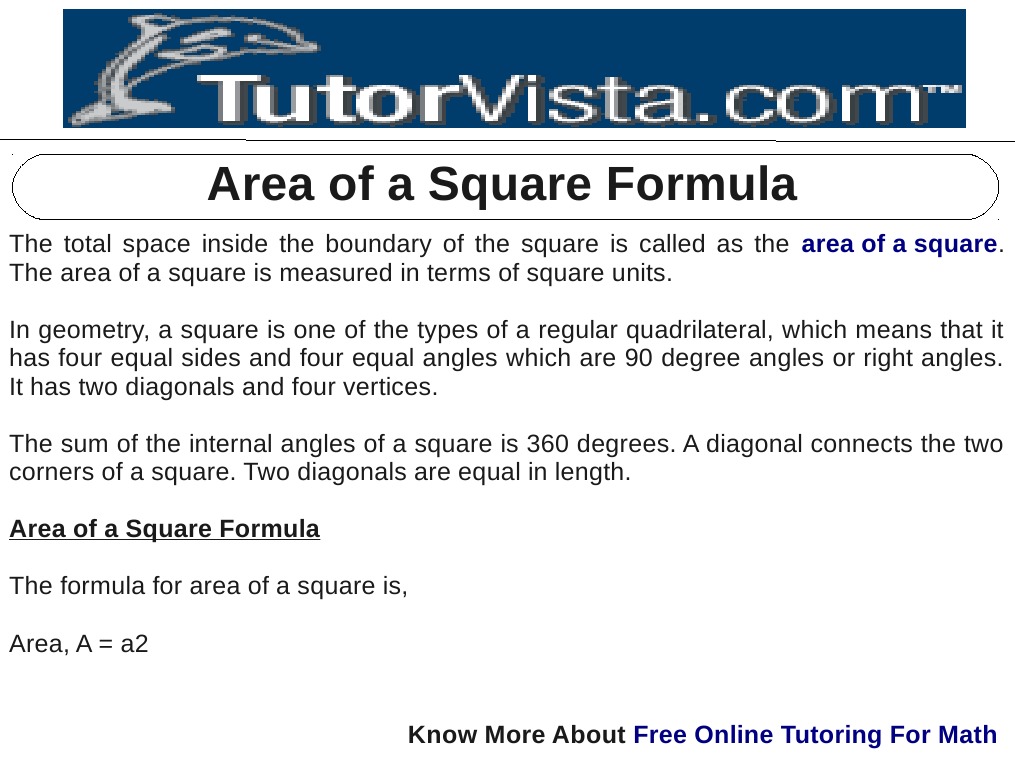Area of a Square: Formula & Examples | PDF | Teaching Methods & Materials