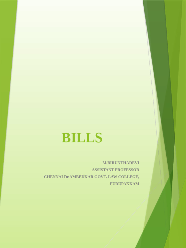Bills Under Indian Constitution | PDF | Bill (Law) | Justice