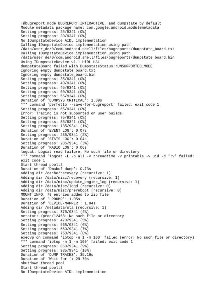 Dumpstate Log | PDF | Utility Software | System Software