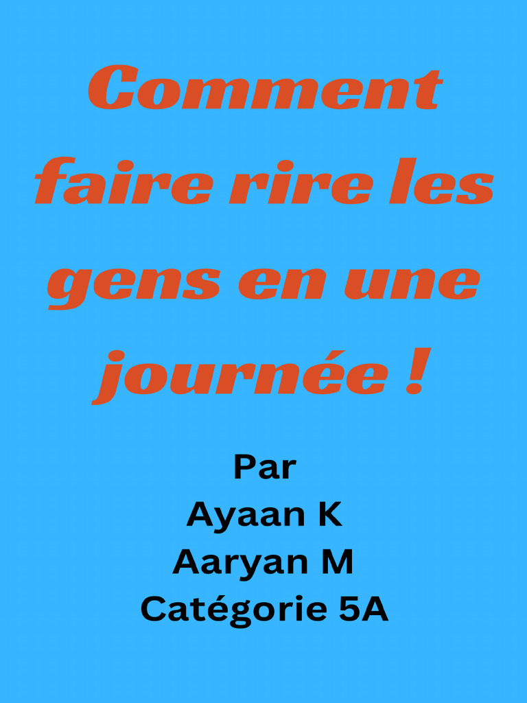 Comment Faire Rire Les Gens en Une Journée | PDF