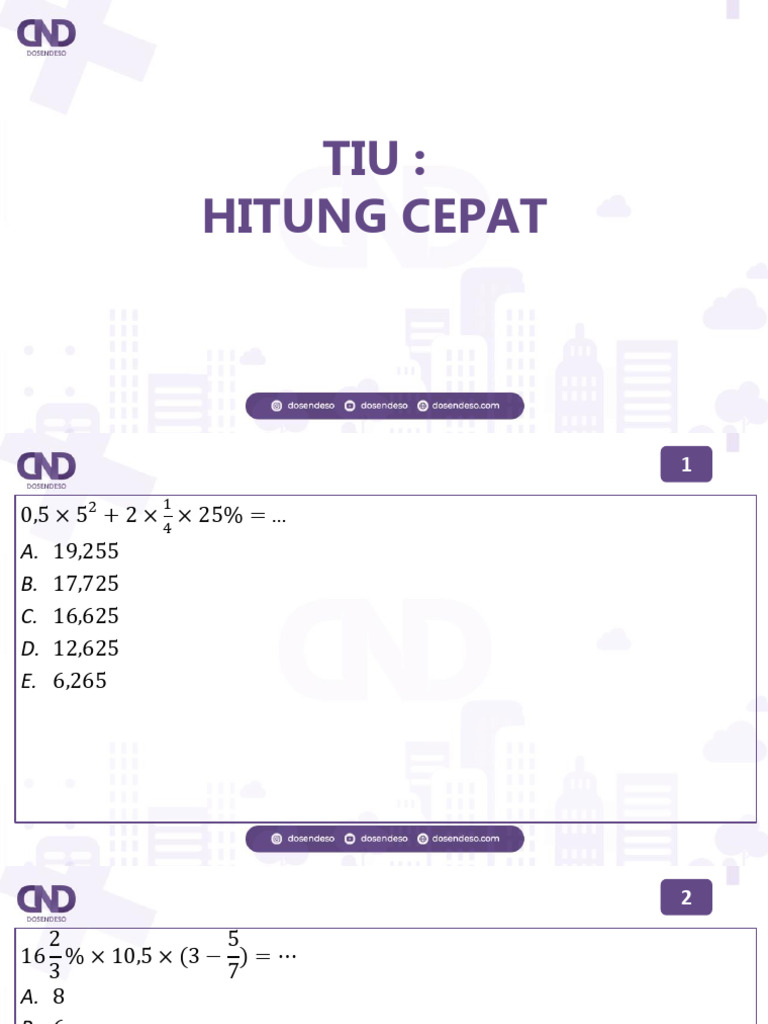 Hitung Cepat Soal Matematika Dasar | PDF