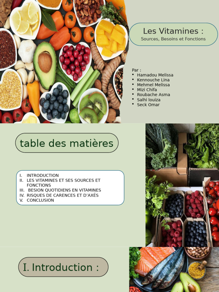 Rôles et besoins des vitamines | PDF | Vitamine | Nutriments essentiels