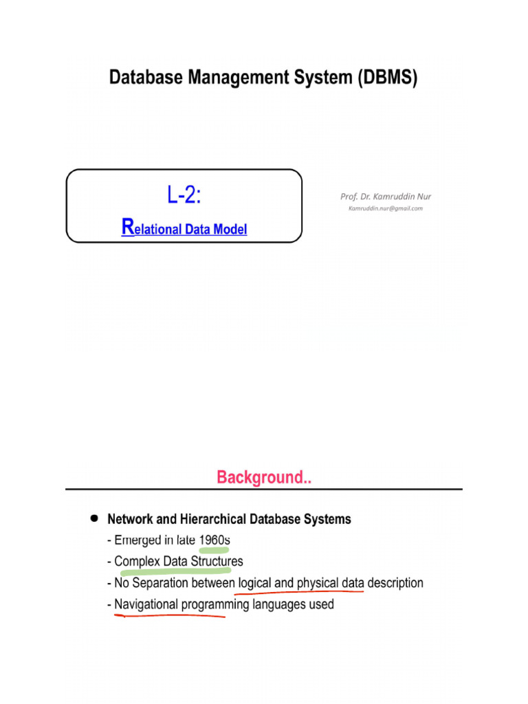 A. Relational Data Model | PDF